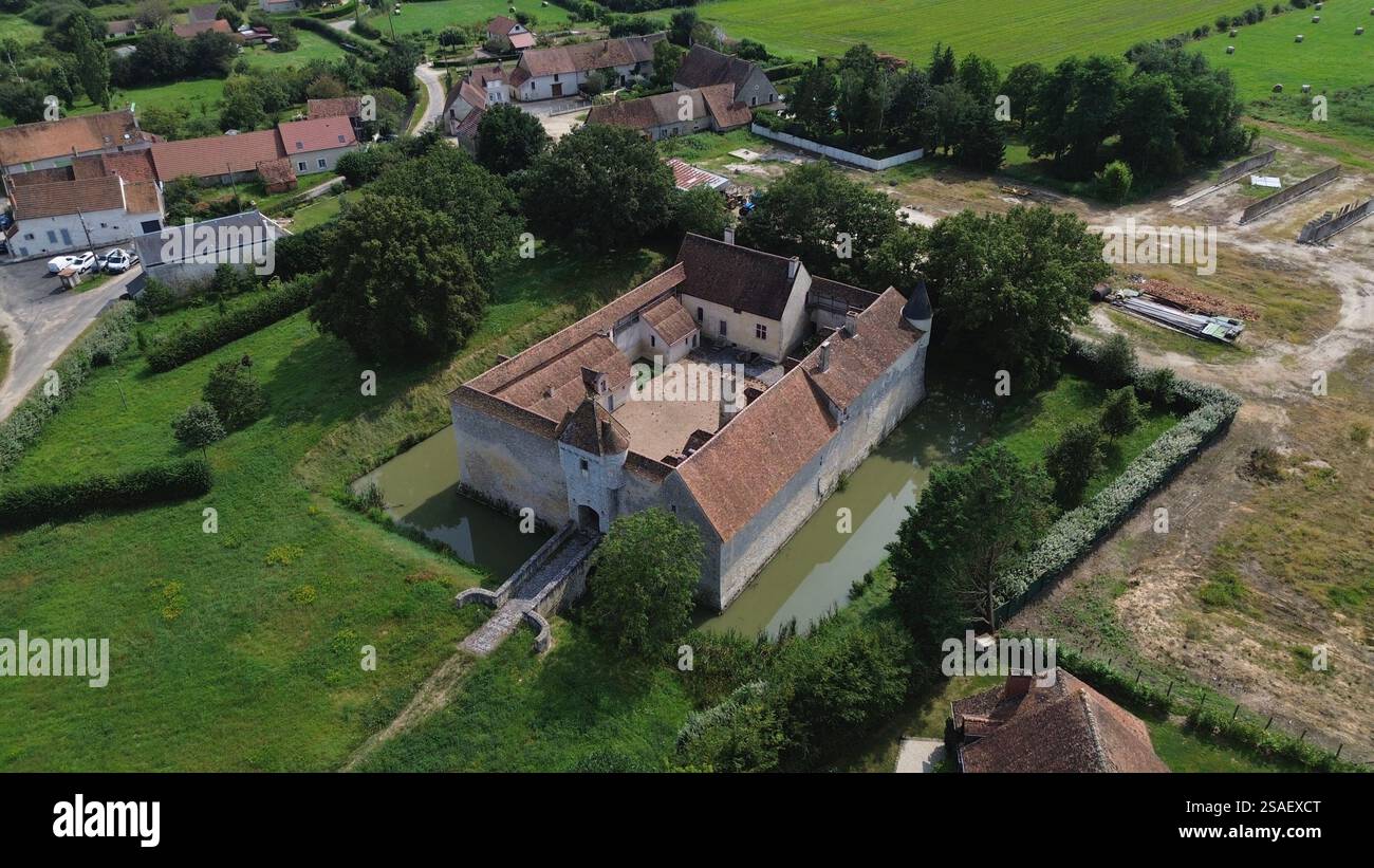 drone photo Assay castle france europe Stock Photo - Alamy