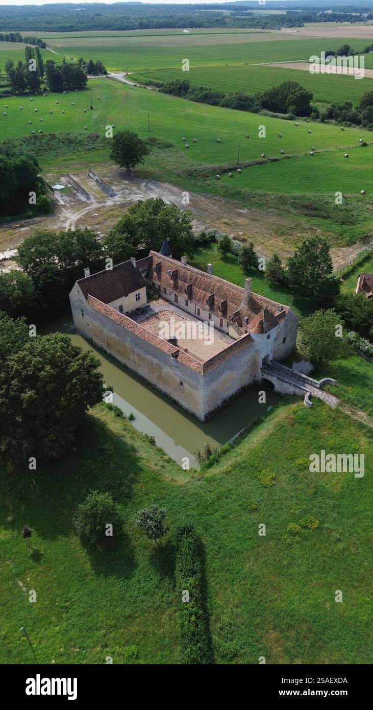 drone photo Assay castle france europe Stock Photo - Alamy