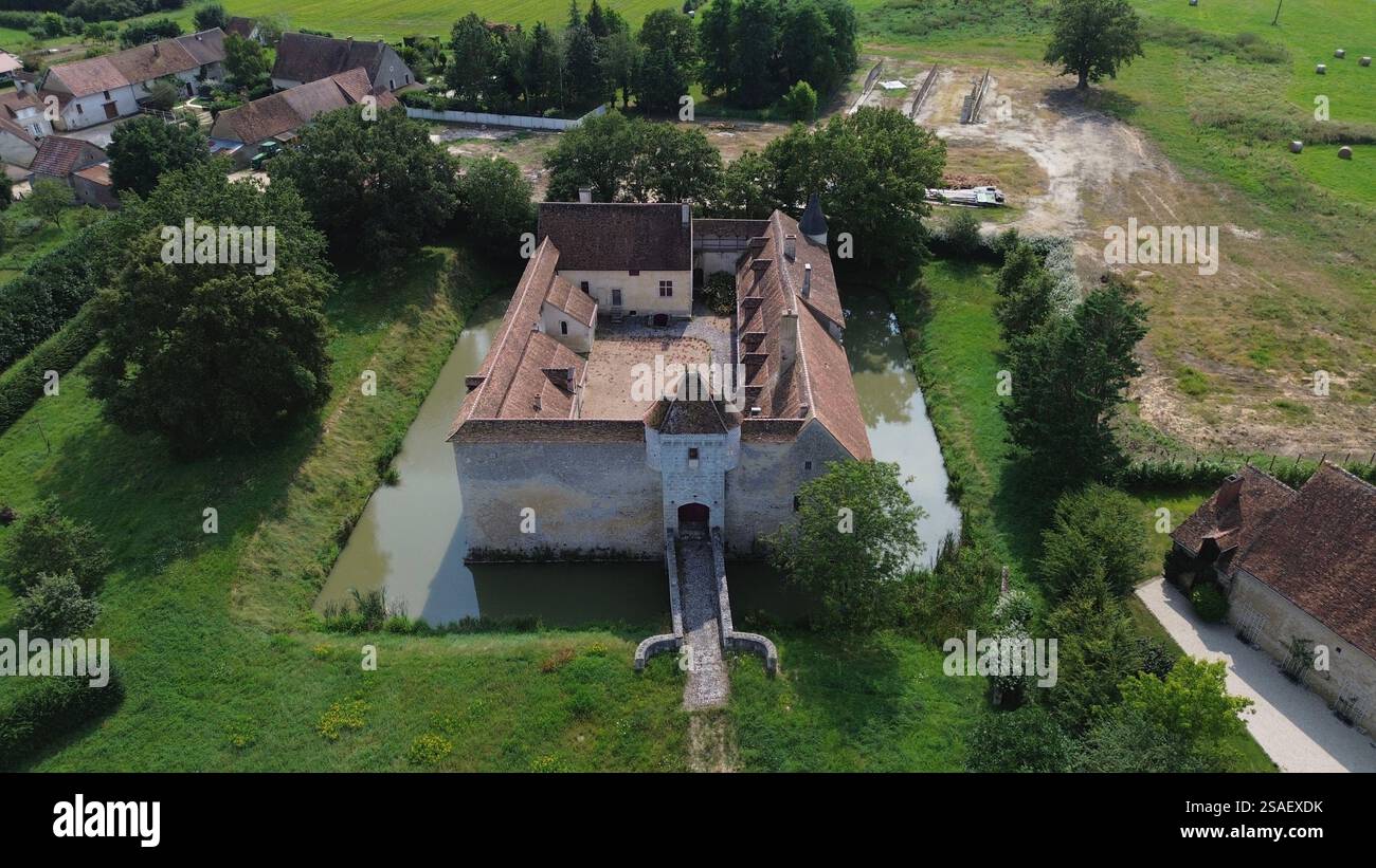 drone photo Assay castle france europe Stock Photo - Alamy
