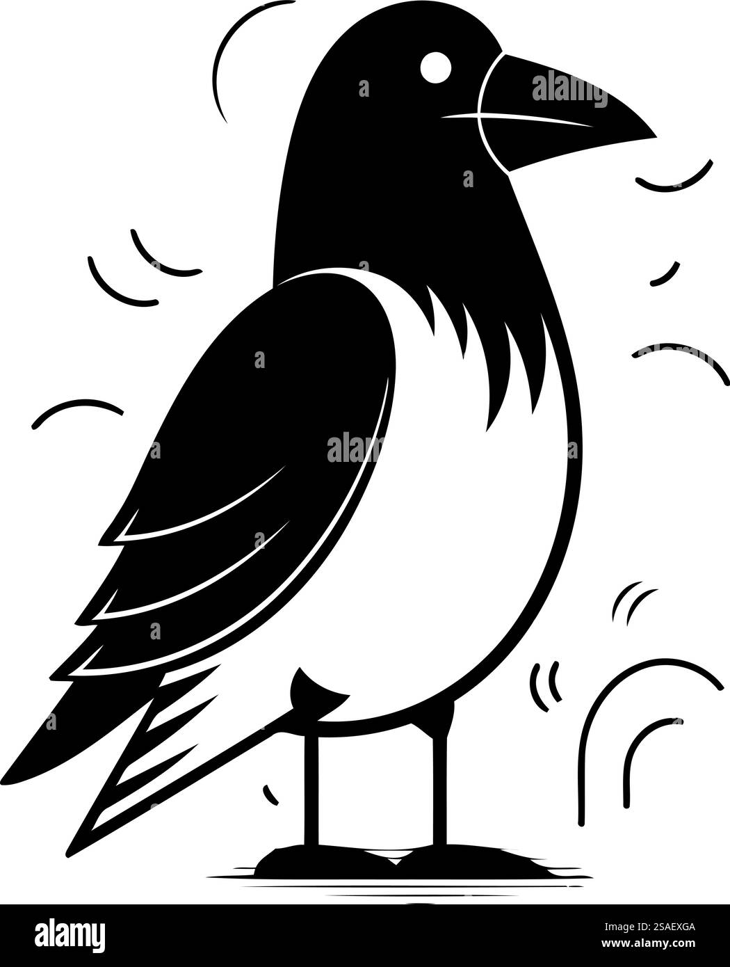 Crow icon. Vector illustration in black isolated on white background ...