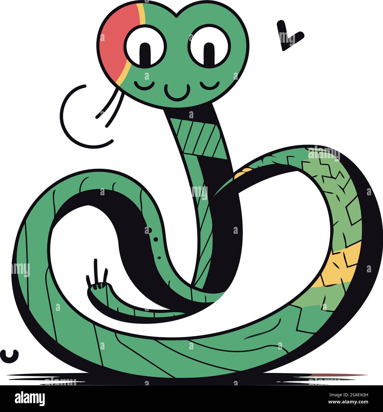 Cute snake. Vector illustration isolated on a white background. Cartoon ...