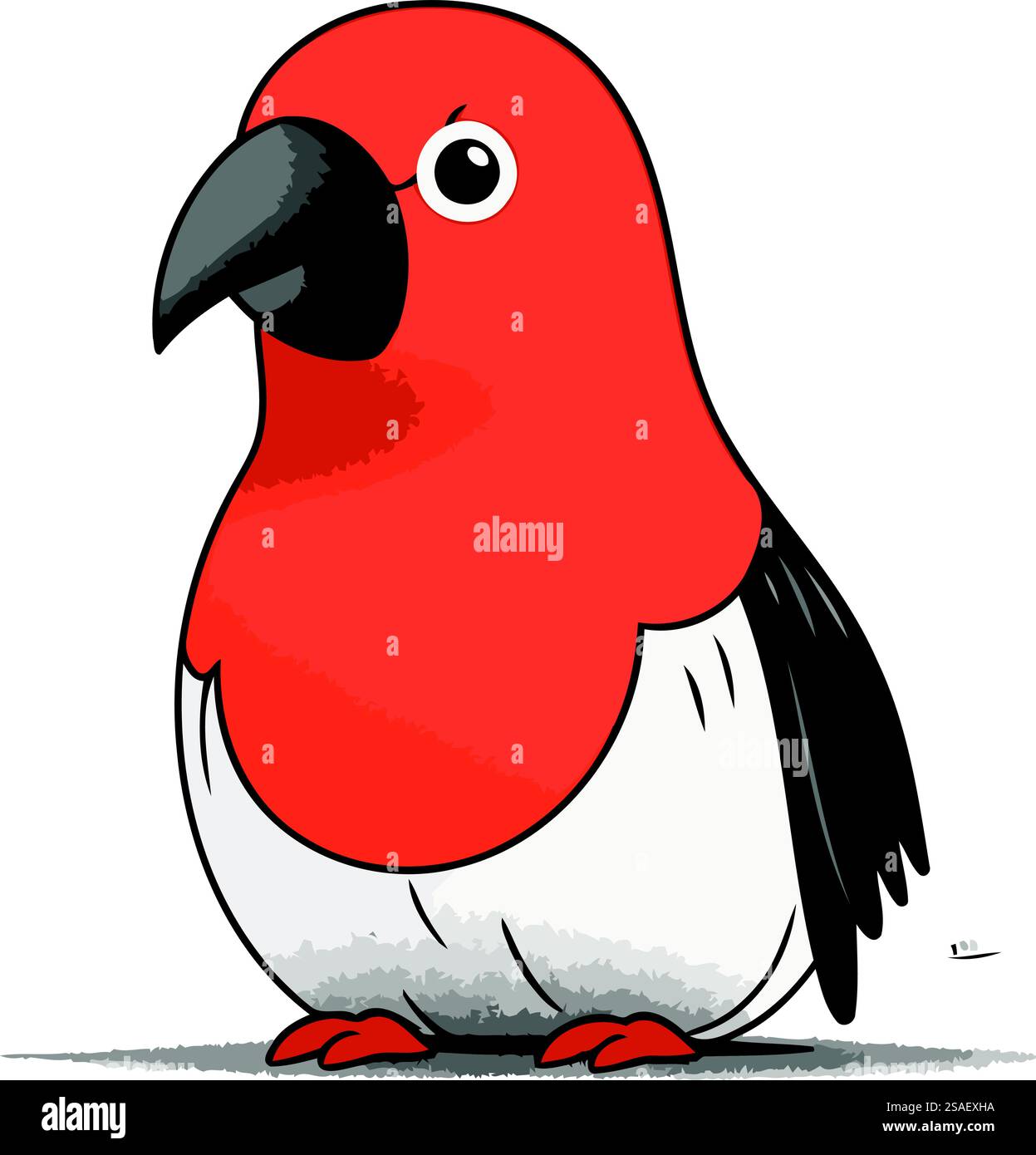 Red parrot on a white background. Vector illustration of a bird Stock ...