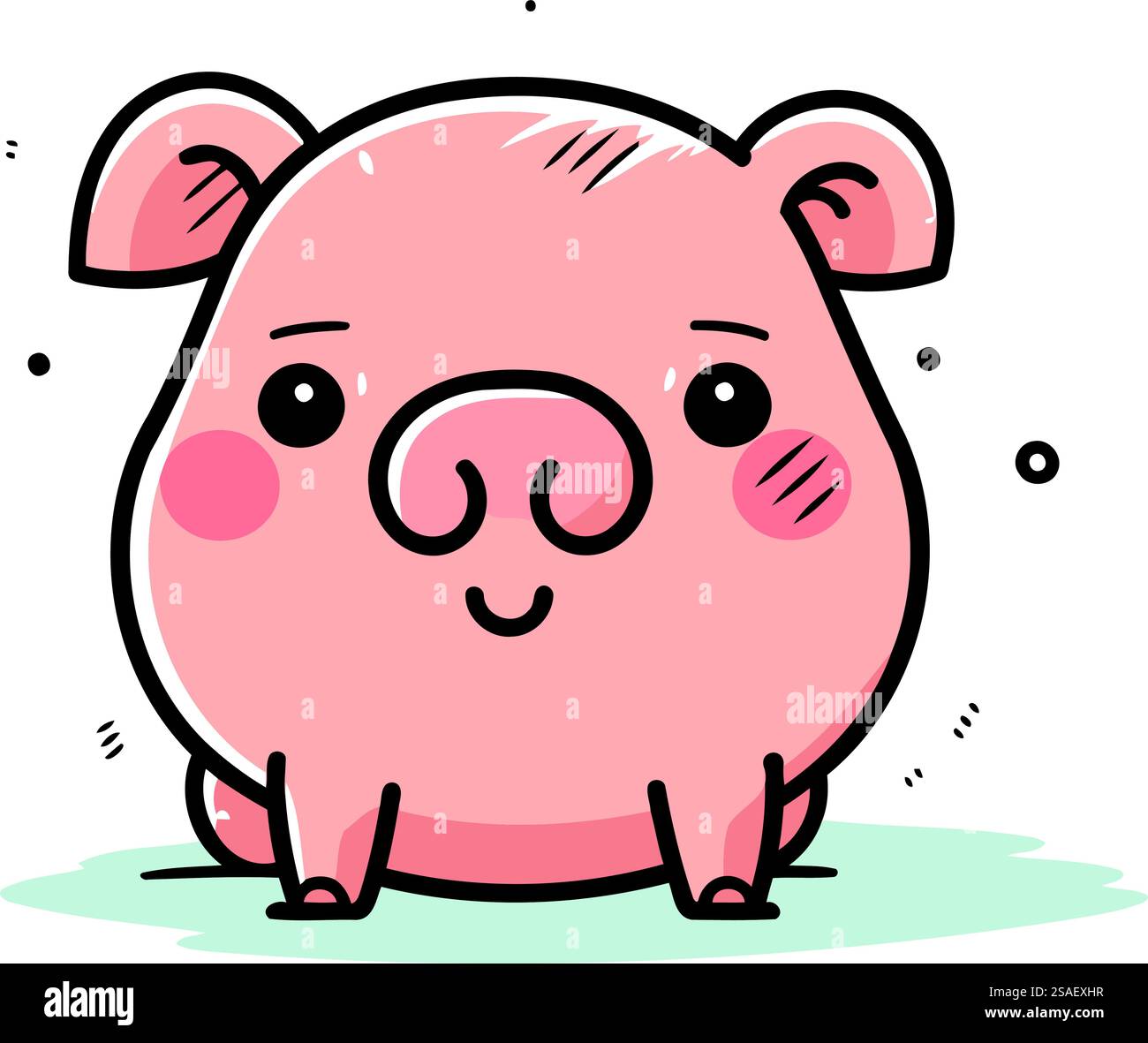 Cute piggy cartoon vector illustration. Cute pig character Stock Vector ...