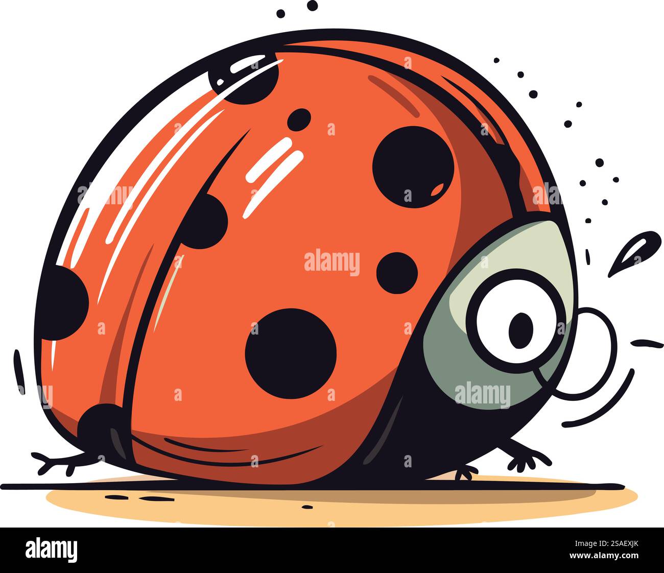 Cartoon ladybug. Vector illustration. Isolated on white background ...