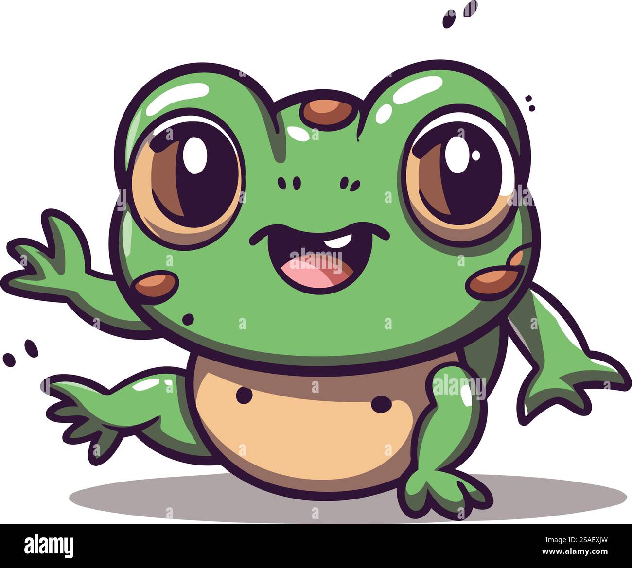 Cute frog cartoon character vector illustration. Cute frog animal ...