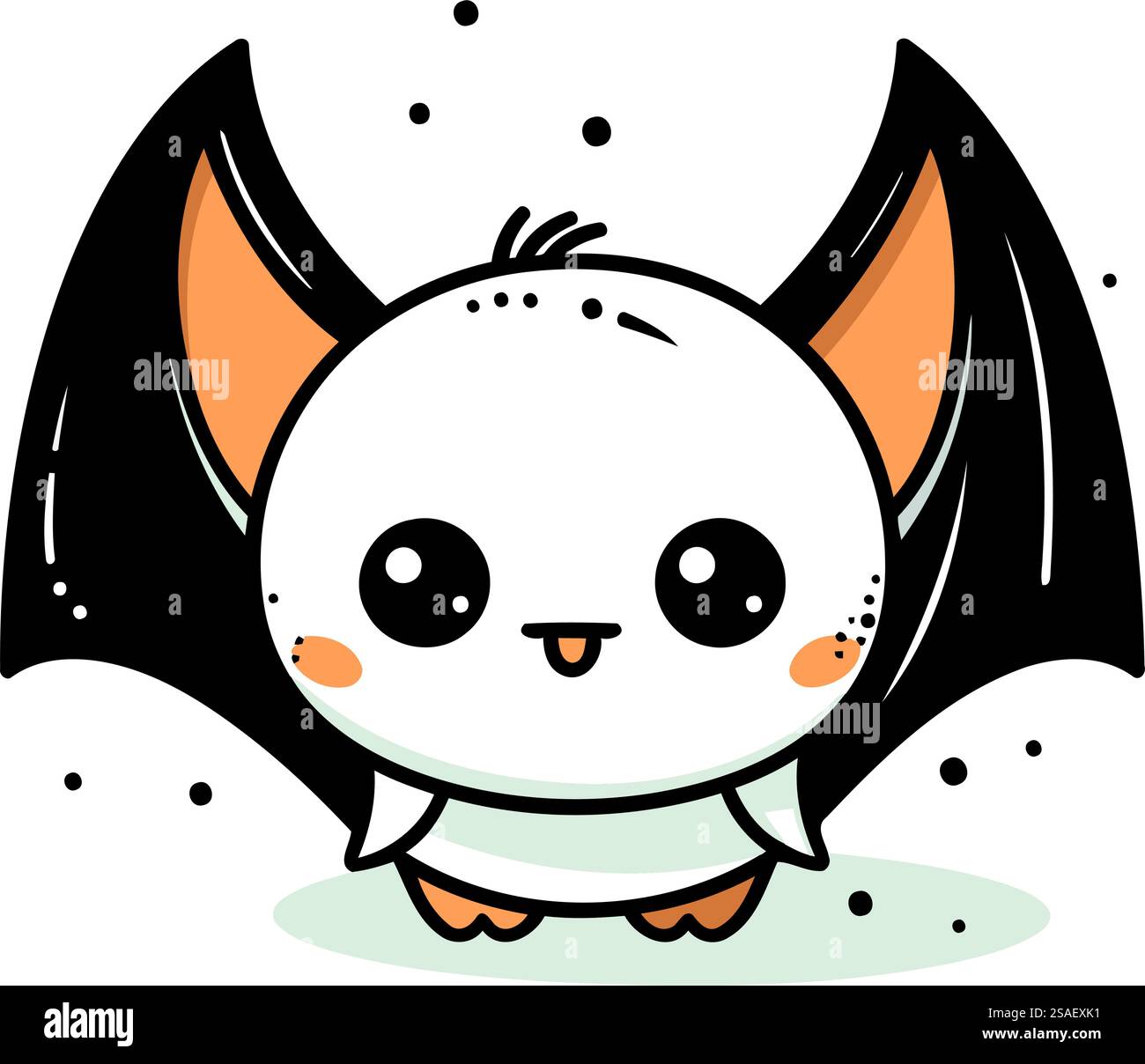 Cute cartoon flying bat. Vector illustration isolated on white ...