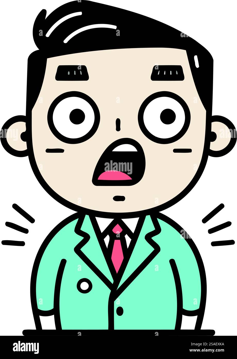 Surprised man with a surprised expression Colorful Vector Illustration ...
