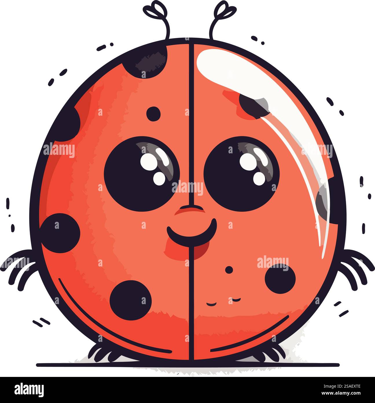 Cute cartoon ladybug. Vector illustration isolated on white background ...