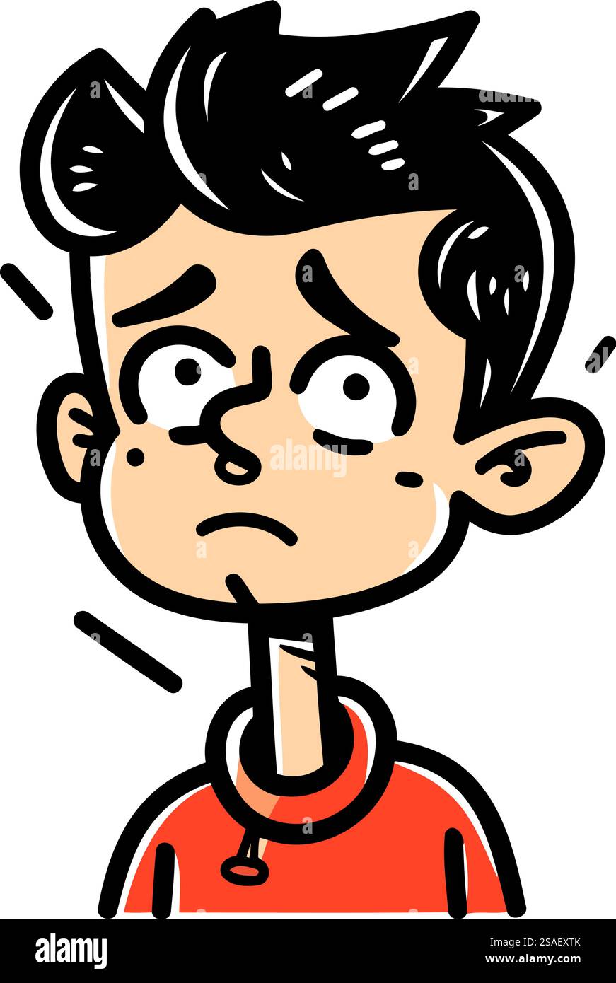 Illustration of a man with a sad expression on his face Stock Vector ...