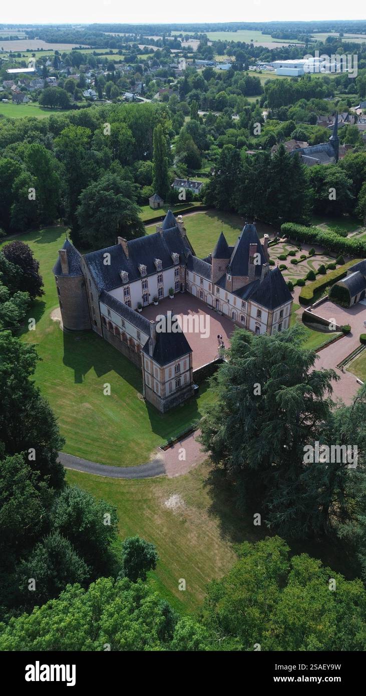 drone photo Blancafort castle france europe Stock Photo - Alamy