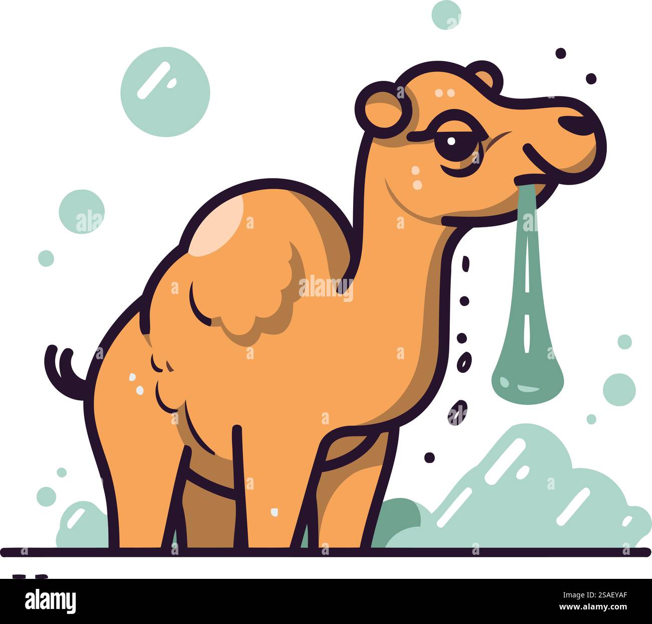 Camel. Vector illustration. Cute cartoon character in flat style Stock ...