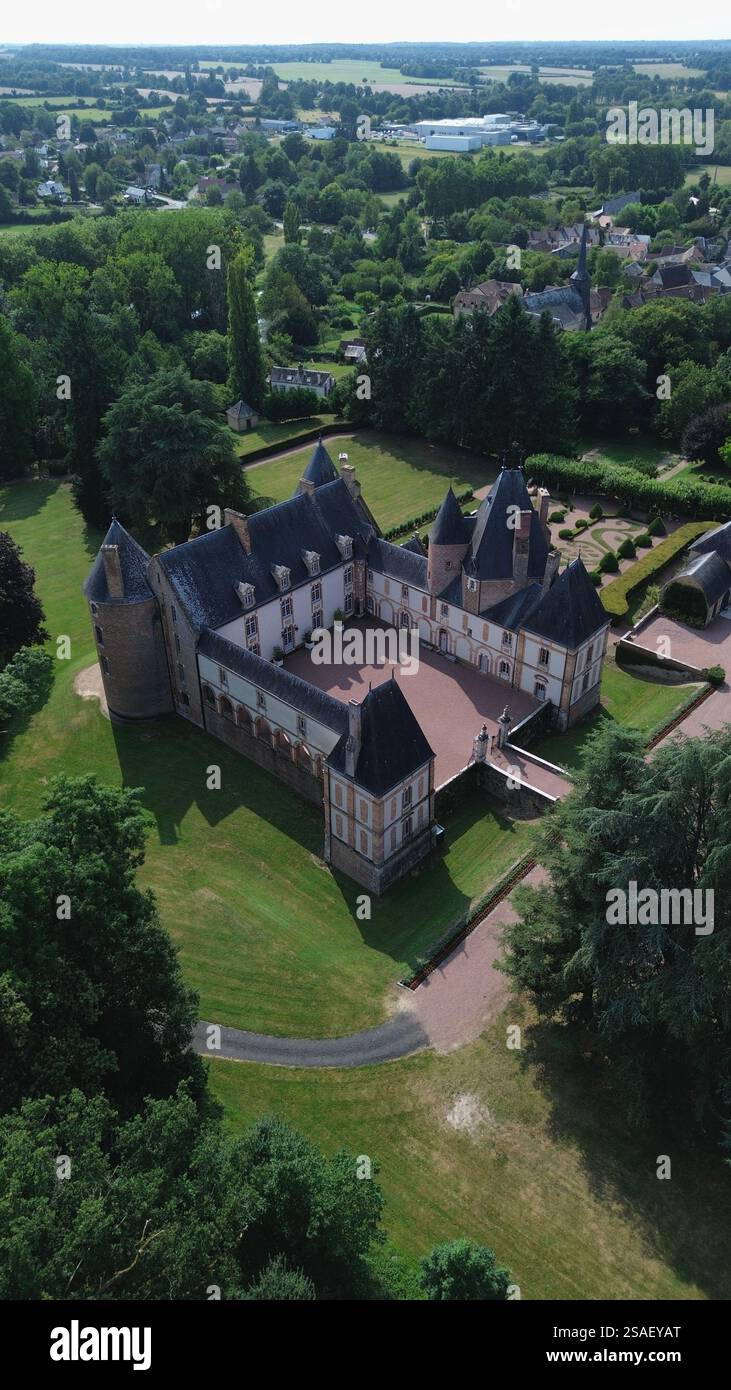 drone photo Blancafort castle france europe Stock Photo - Alamy