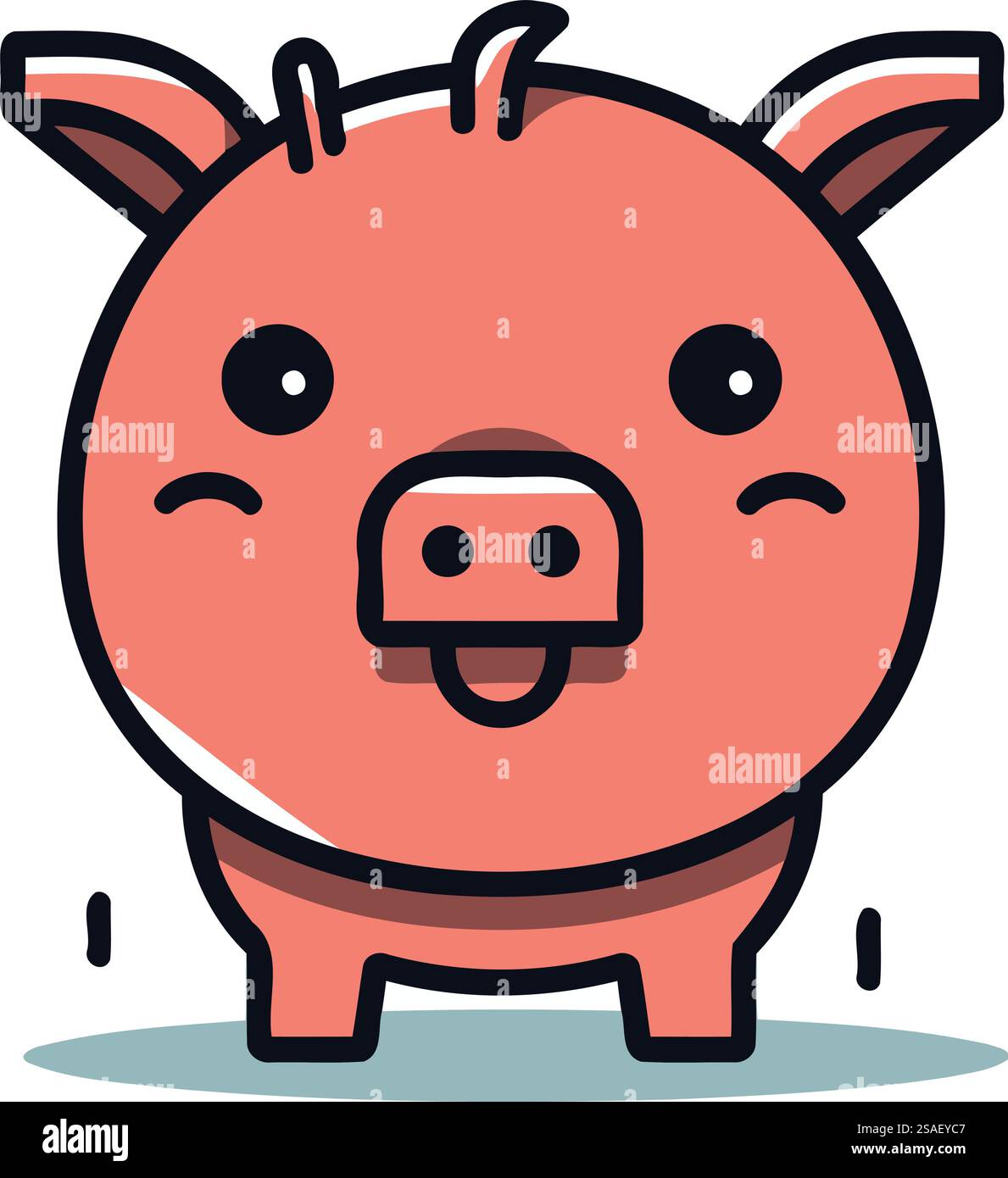 Cute piggy bank character. Vector illustration in flat style Stock ...