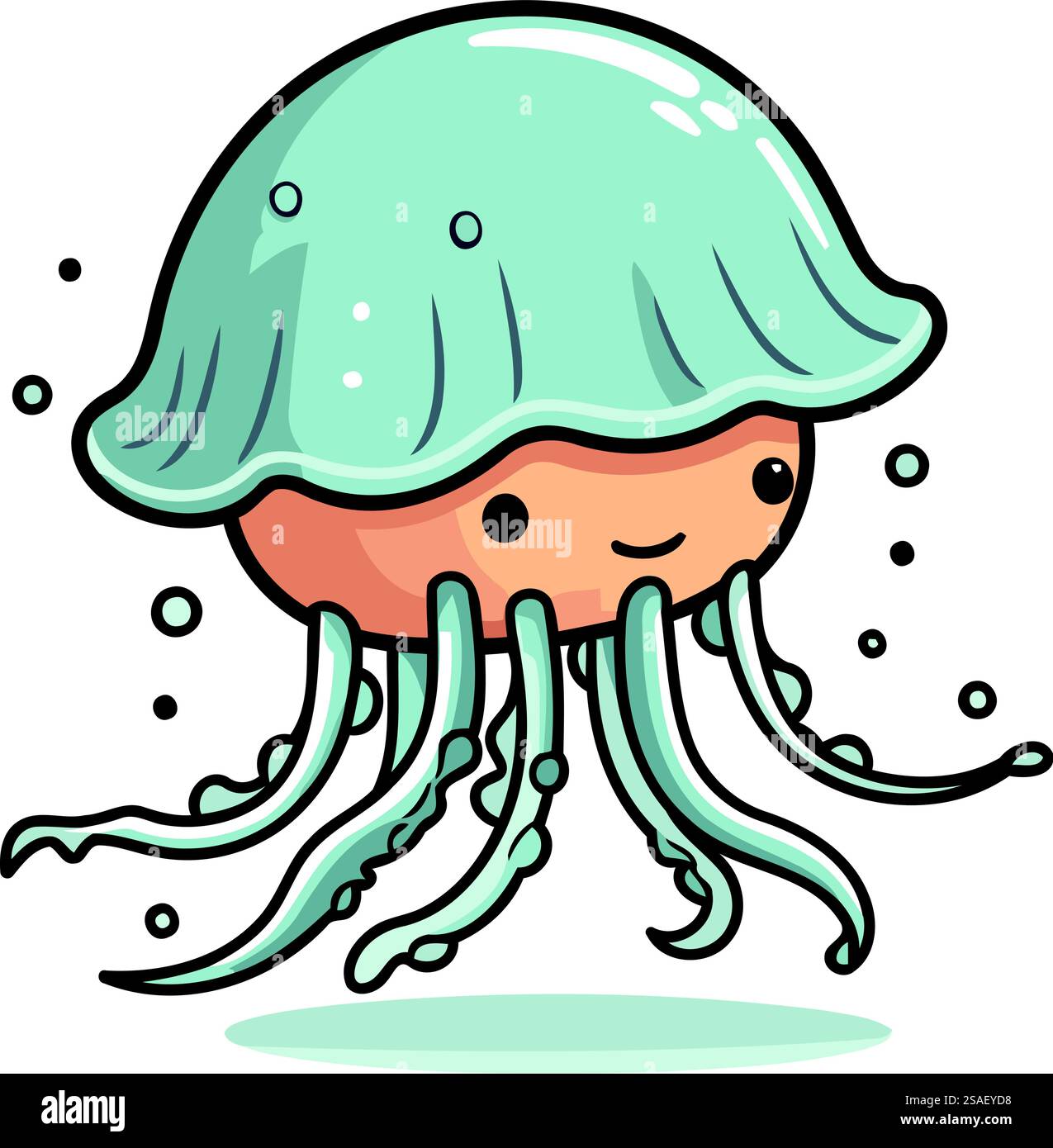 Cartoon jellyfish. Colorful vector illustration in cartoon style Stock ...