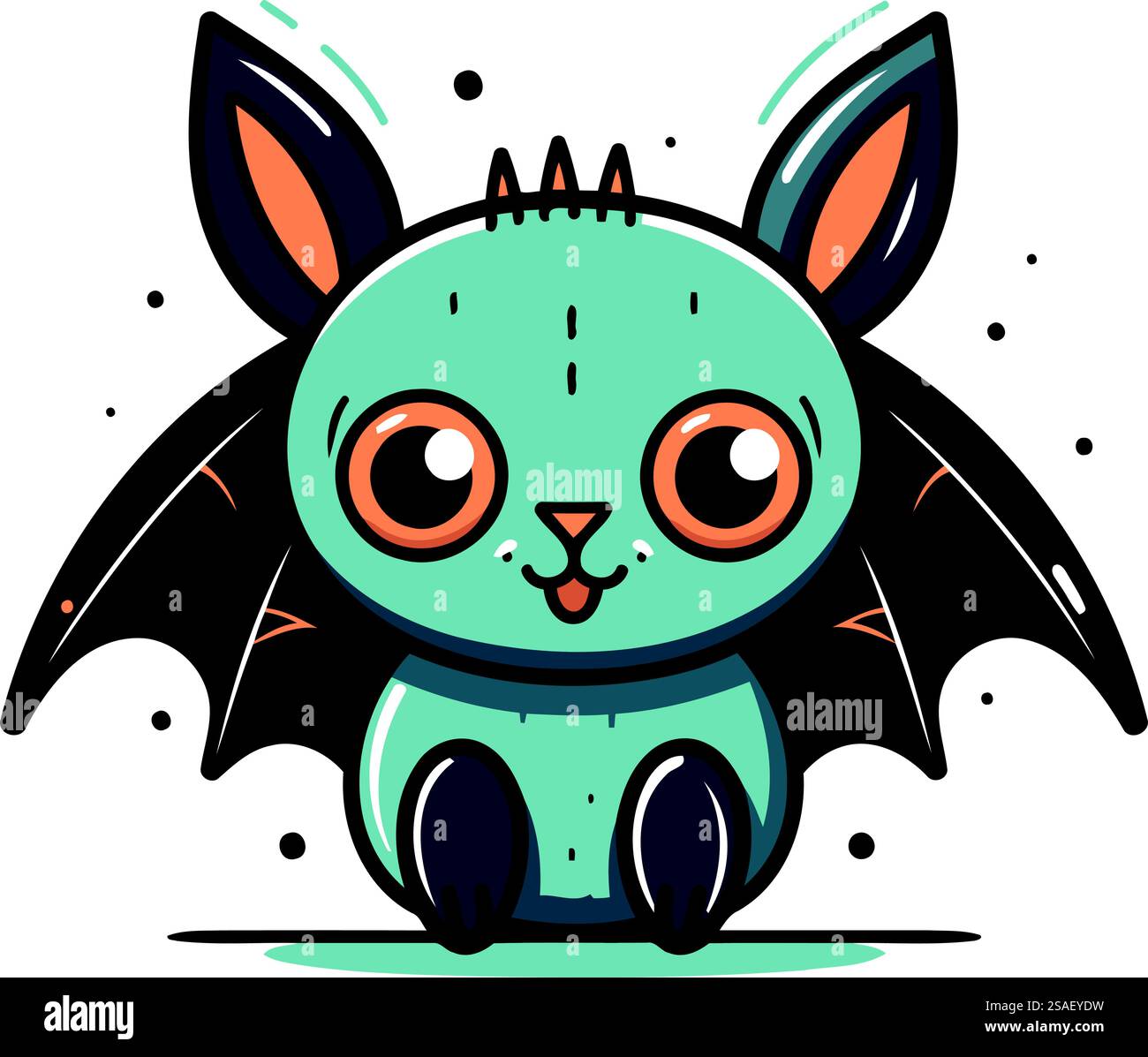 Cute cartoon bat. Vector illustration isolated on a white background ...