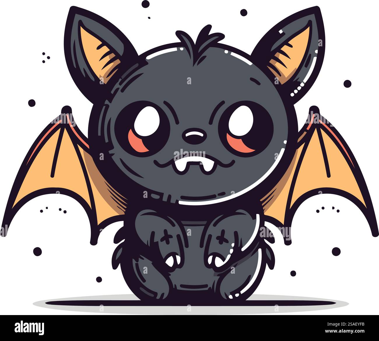 Cute cartoon bat. Vector illustration. Isolated on white background ...