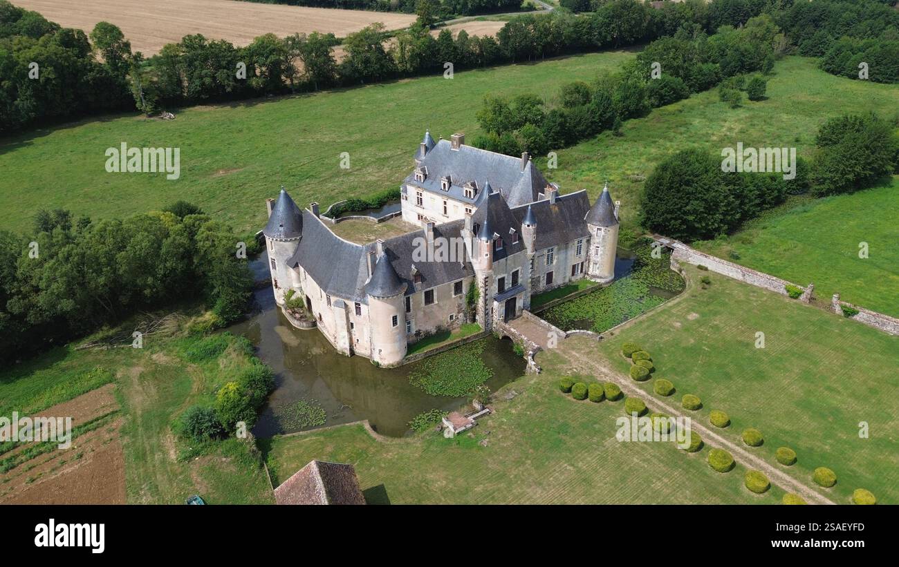 drone photo Boucard castle france europe Stock Photo - Alamy