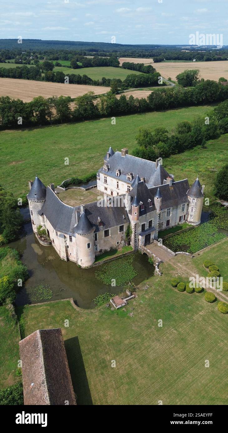 drone photo Boucard castle france europe Stock Photo - Alamy