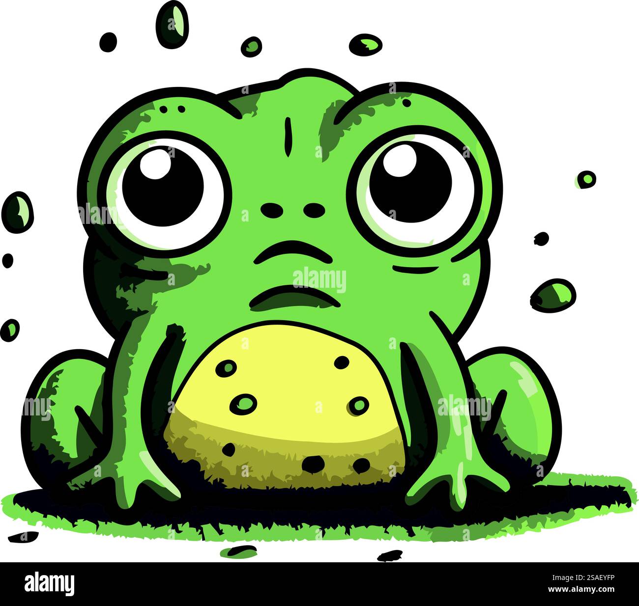 Frog with sad eyes. Vector illustration of a frog with sad eyes Stock ...