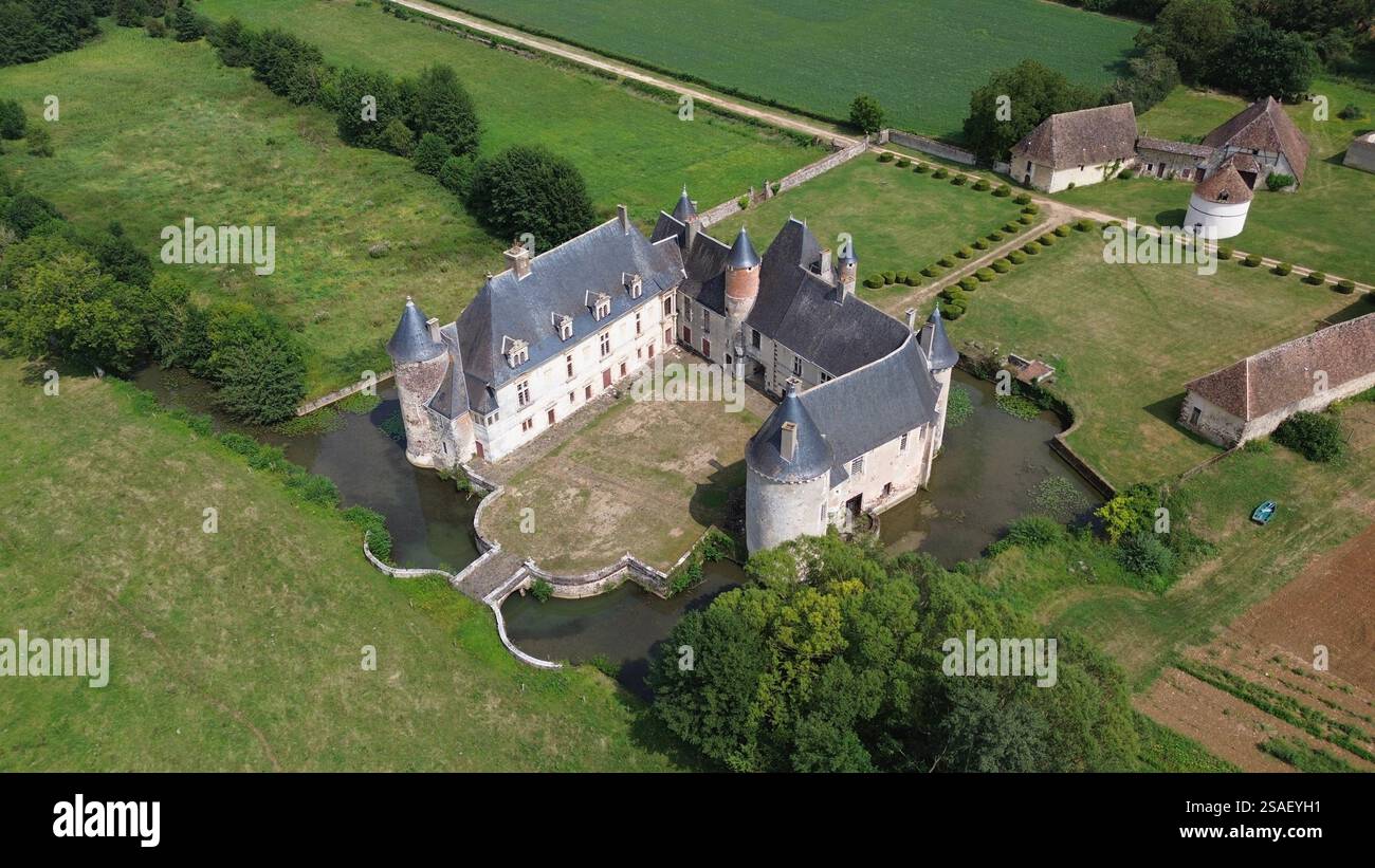 drone photo Boucard castle france europe Stock Photo - Alamy