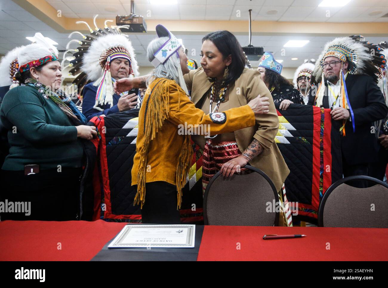 Winnipeg, Canada. 29th Jan, 2025. Kyra Wilson, right, takes part in a ...