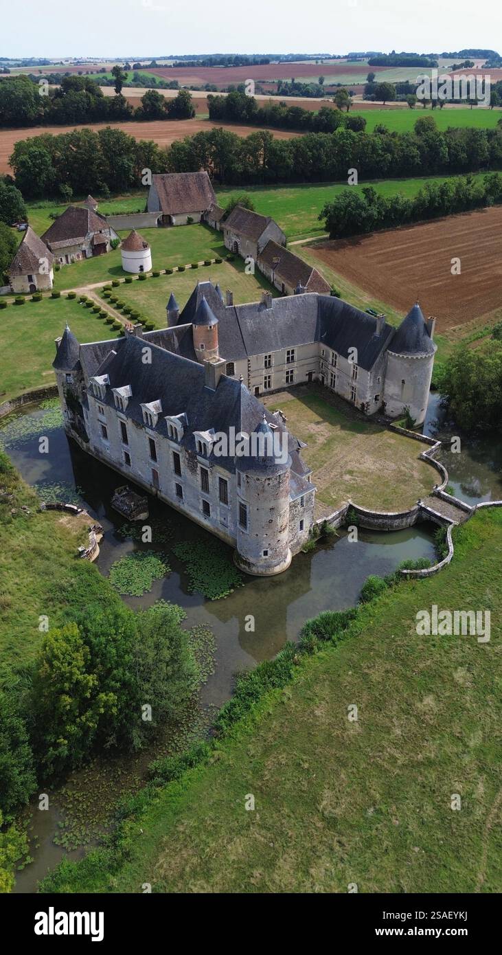 drone photo Boucard castle france europe Stock Photo - Alamy
