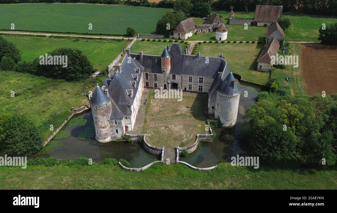 drone photo Boucard castle france europe Stock Photo - Alamy