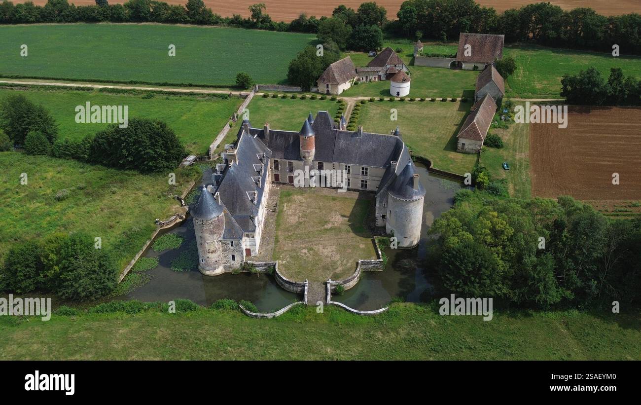 drone photo Boucard castle france europe Stock Photo - Alamy