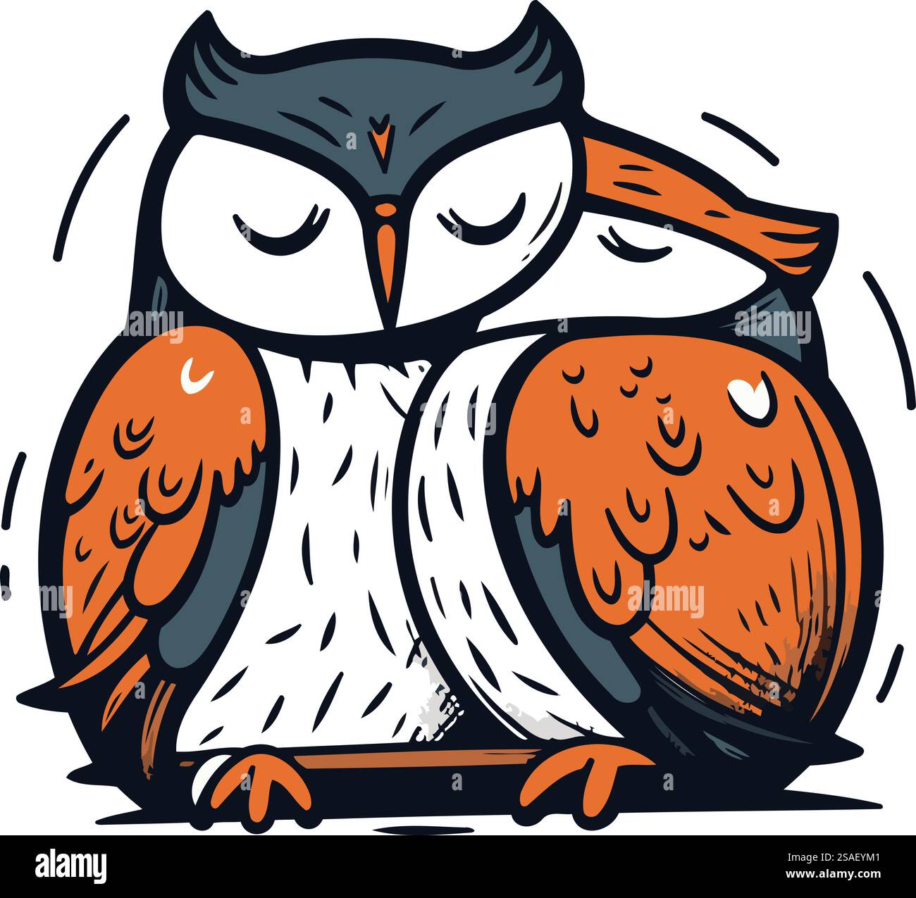 Owls vector illustration. Hand drawn vector illustration of owls Stock ...