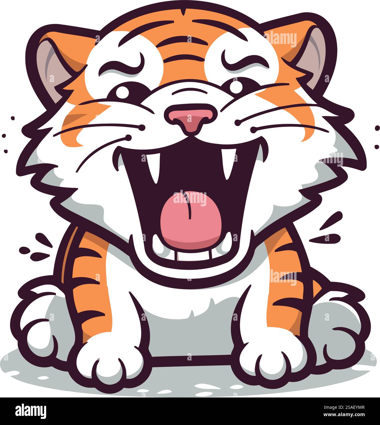 Illustration of a tiger mascot with open mouth and tongue out Stock Vector Image & Art - Alamy