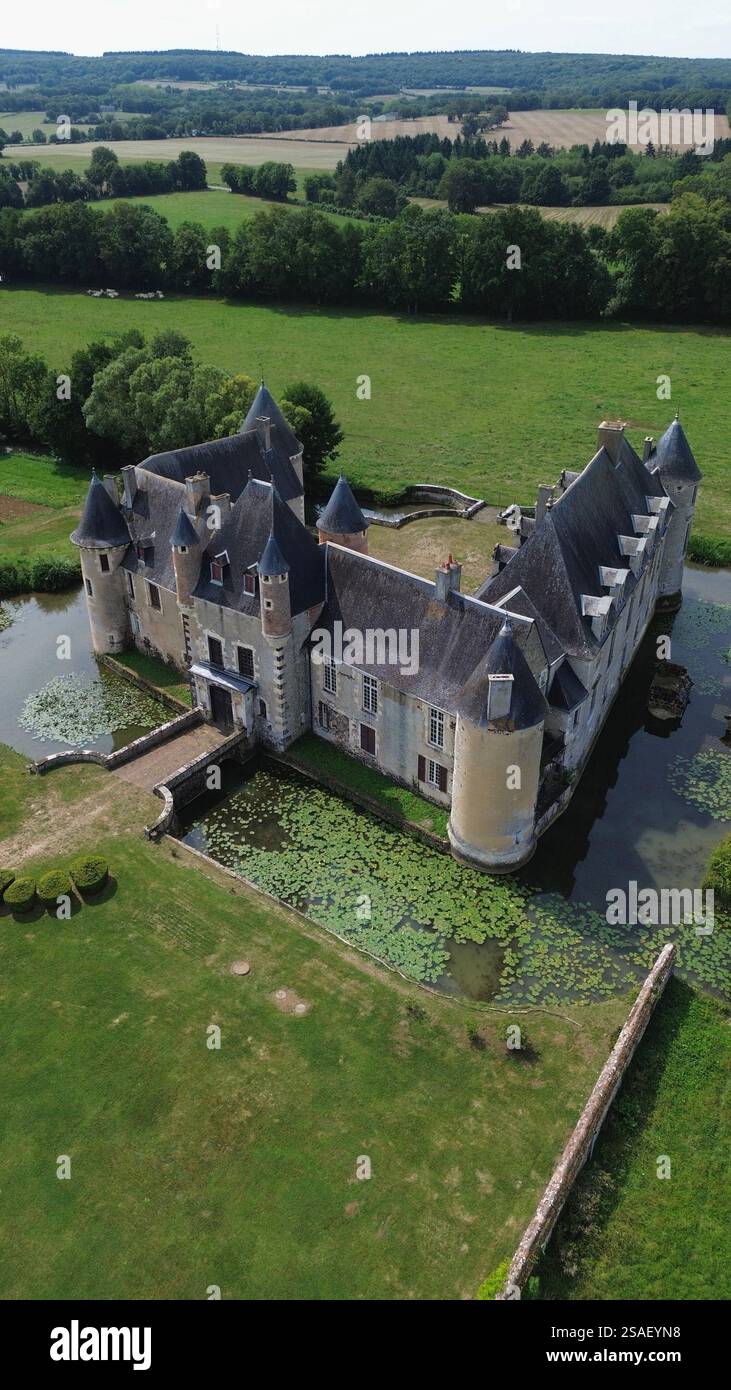 drone photo Boucard castle france europe Stock Photo - Alamy