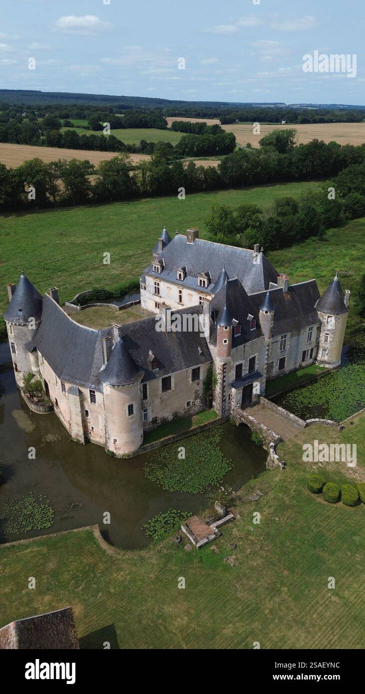 drone photo Boucard castle france europe Stock Photo - Alamy