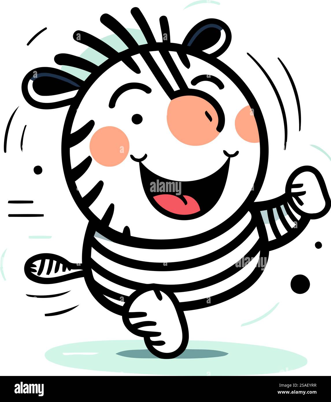 Cute Zebra Cartoon Mascot Character Vector Illustration Stock Vector ...