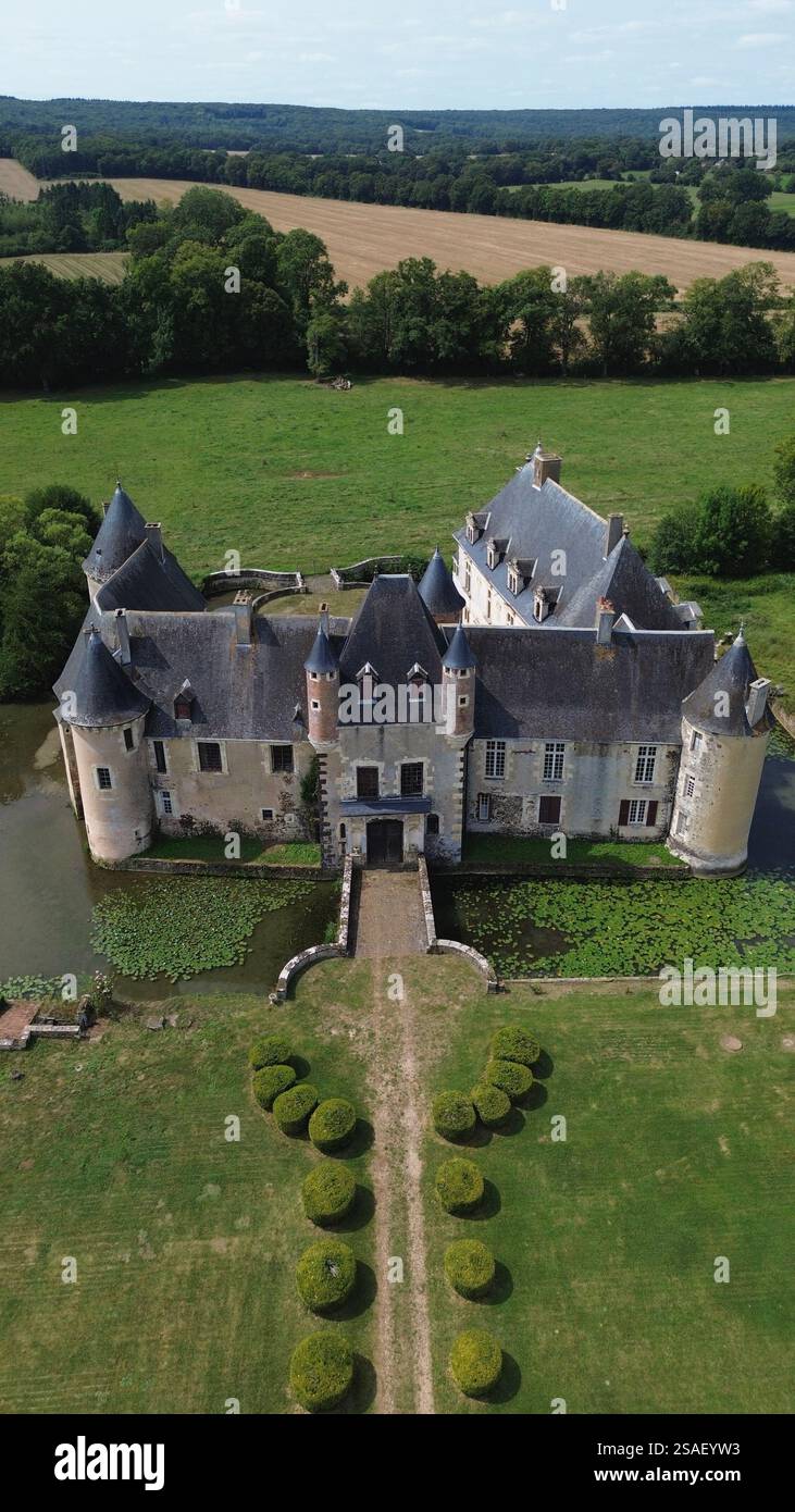 drone photo Boucard castle france europe Stock Photo - Alamy