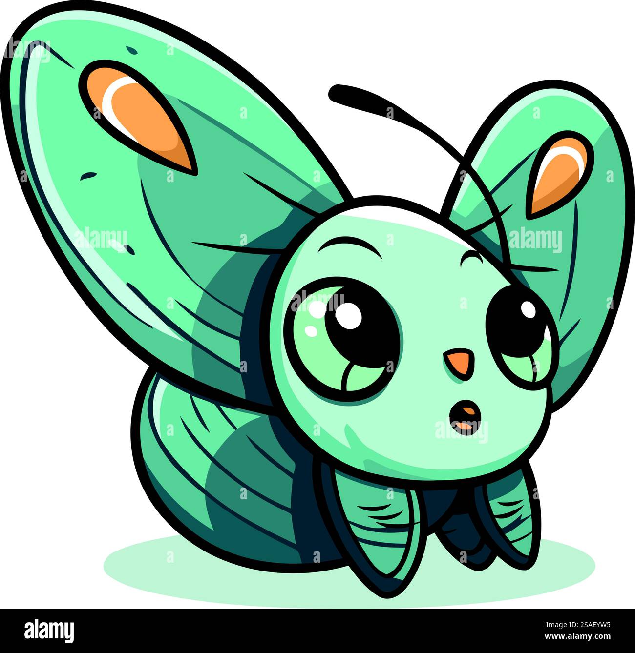 Butterfly Cartoon Mascot Character Design Vector Illustration Stock ...
