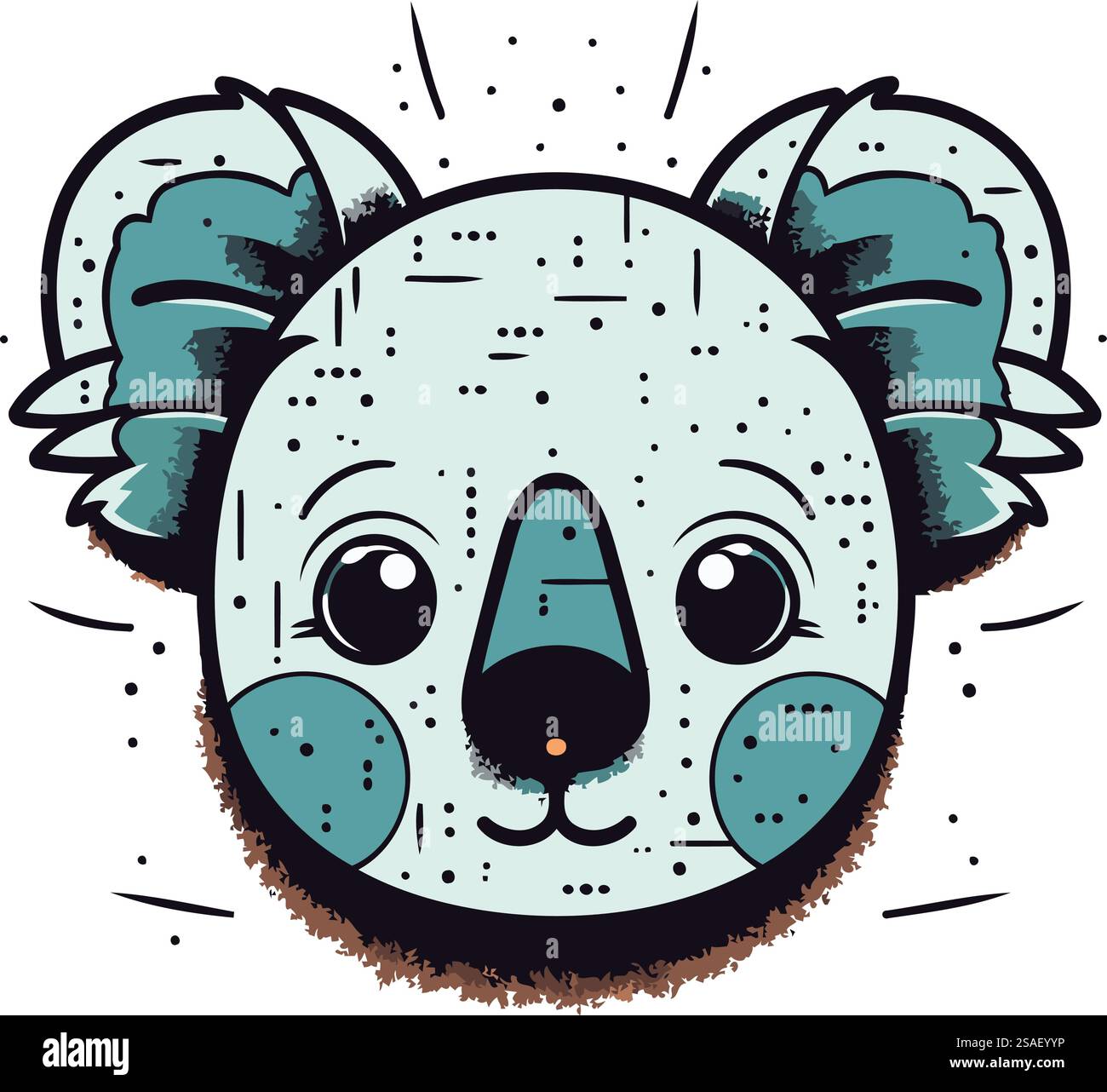 Cute cartoon koala face. Vector illustration on white background Stock ...