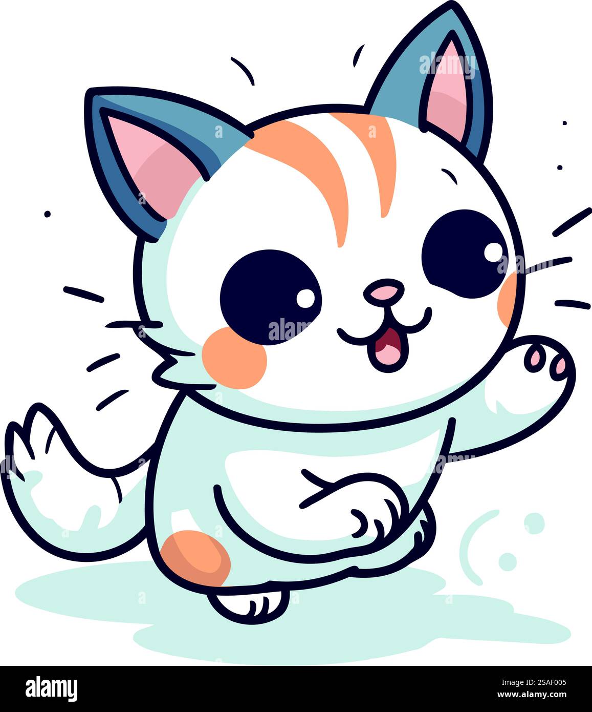 Cute cat cartoon vector illustration. Cute kitty character Stock Vector ...