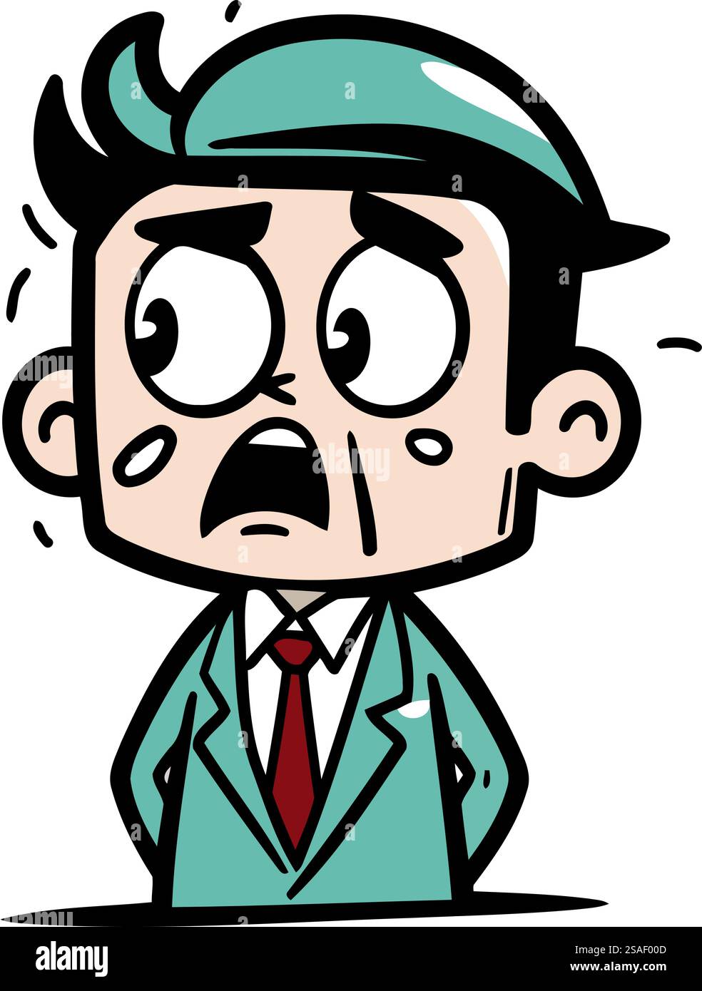 Angry and Frustrated Businessman Retro Cartoon Vector Illustration ...