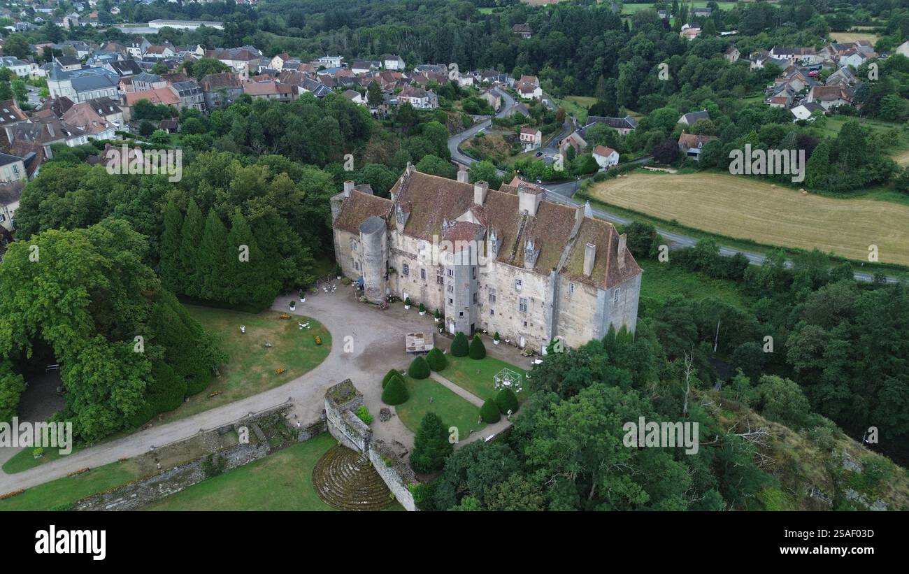Drone photo boussac castle hi-res stock photography and images - Alamy