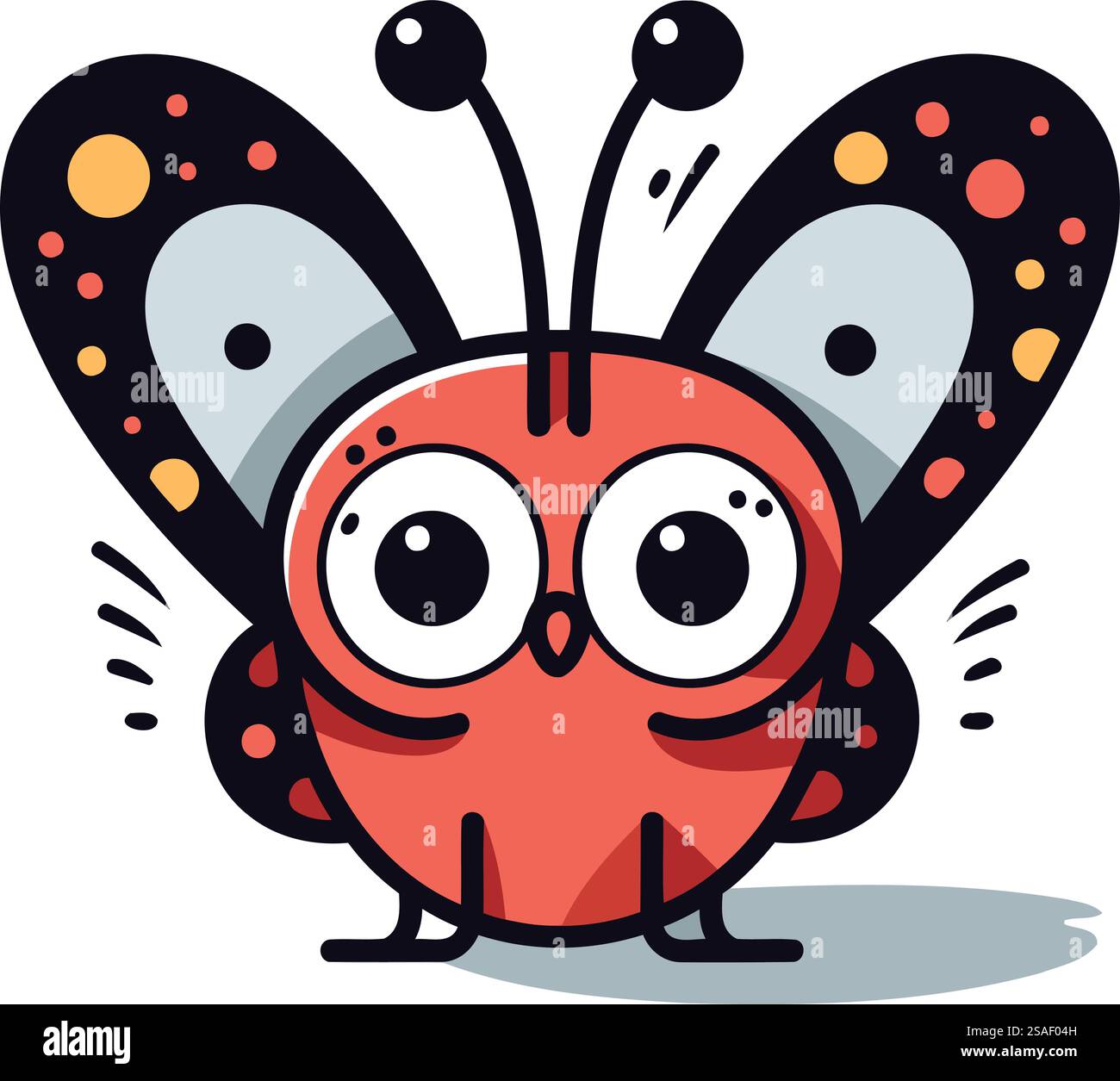Butterfly Cute Cartoon Mascot Character Vector Illustration Stock ...