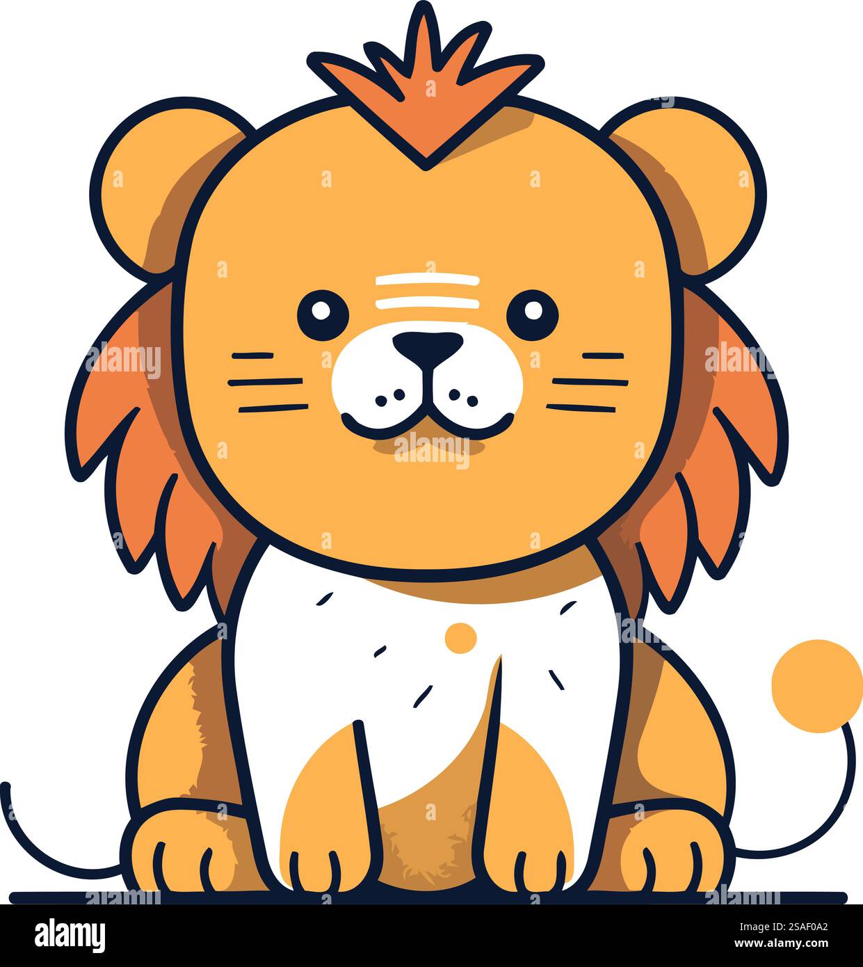 Cute cartoon lion. Vector illustration of a cute little lion Stock ...