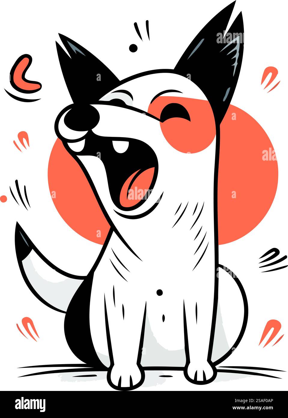 Funny cartoon dog. Vector illustration. Isolated on white background ...