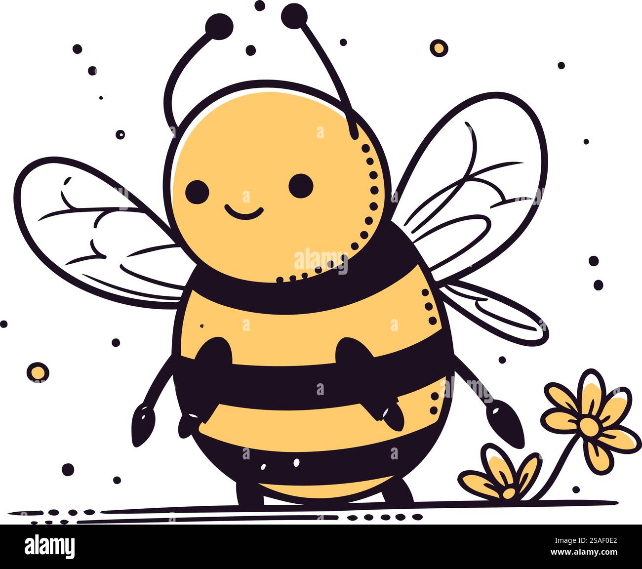Vector illustration bee in Cut Out Stock Images & Pictures - Alamy