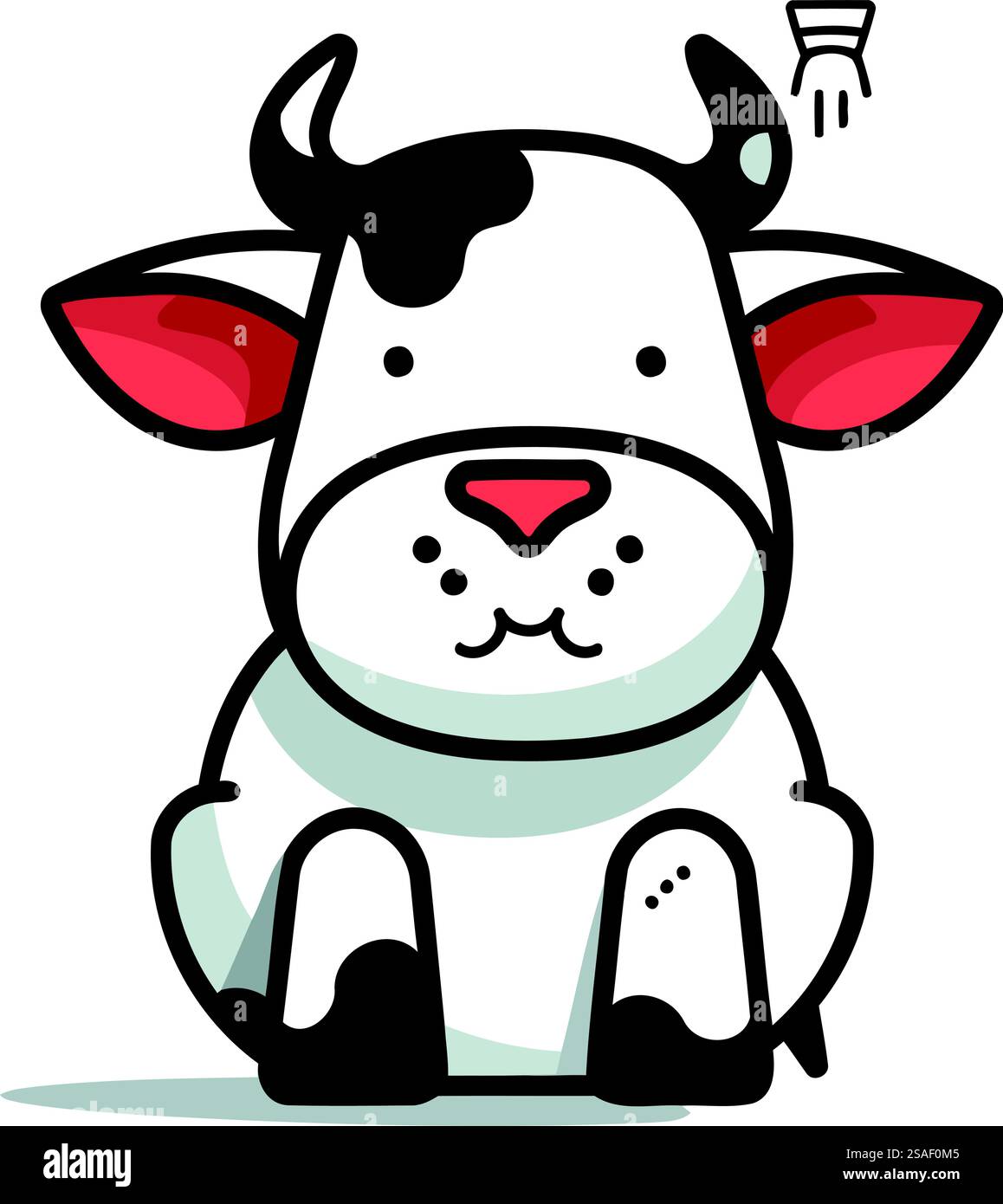 Cute cartoon cow. Vector illustration. Isolated on white background ...