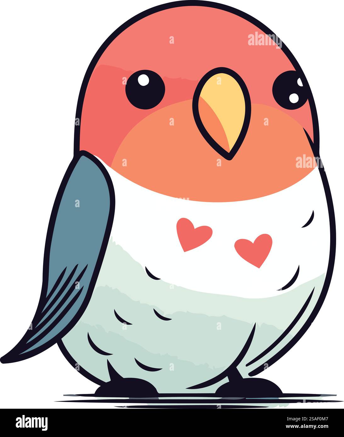 Cute little bird with heart in its beak. Vector illustration Stock Vector Image & Art - Alamy