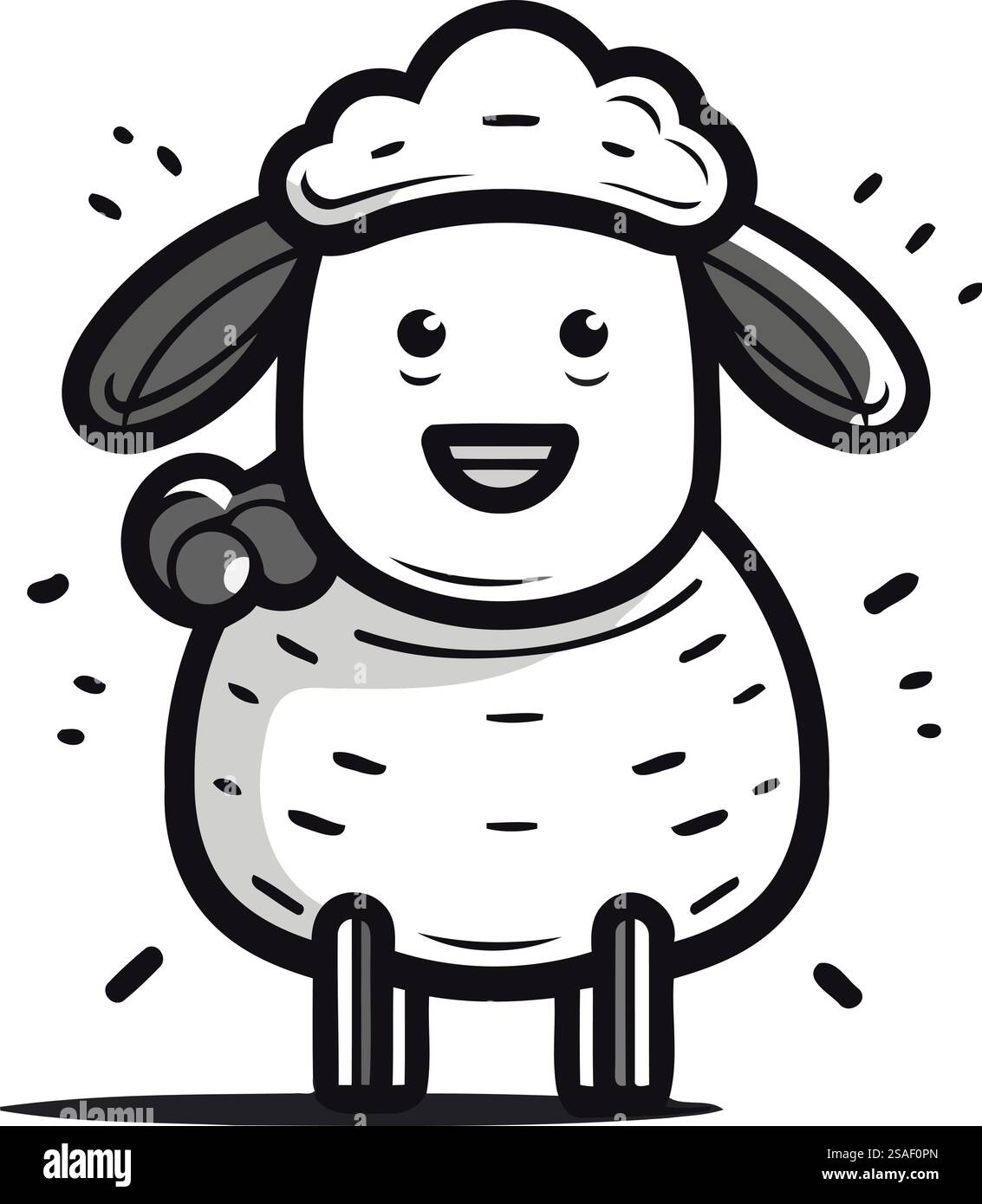 Sheep doodle isolated on white background. Vector illustration Stock ...