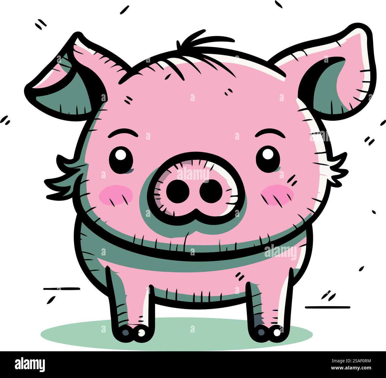 Cute pig cartoon vector illustration. Cute cartoon pig vector ...