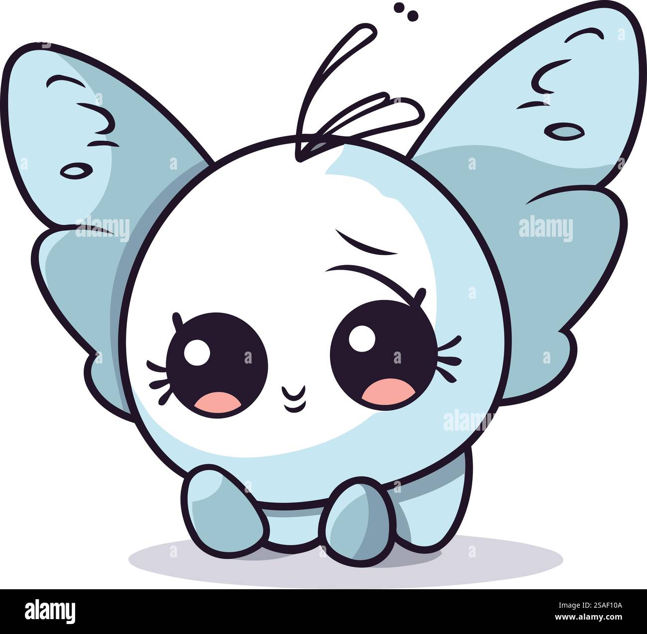 Butterfly cute cartoon character vector illustration. Butterfly icon ...