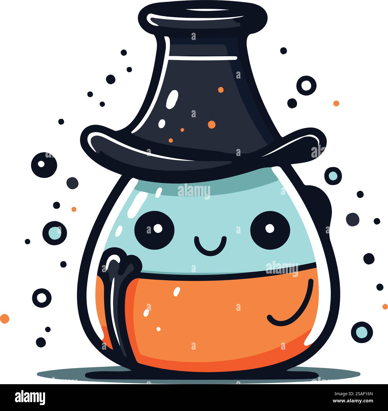 Cute cartoon potion. Vector illustration. Isolated on white background ...