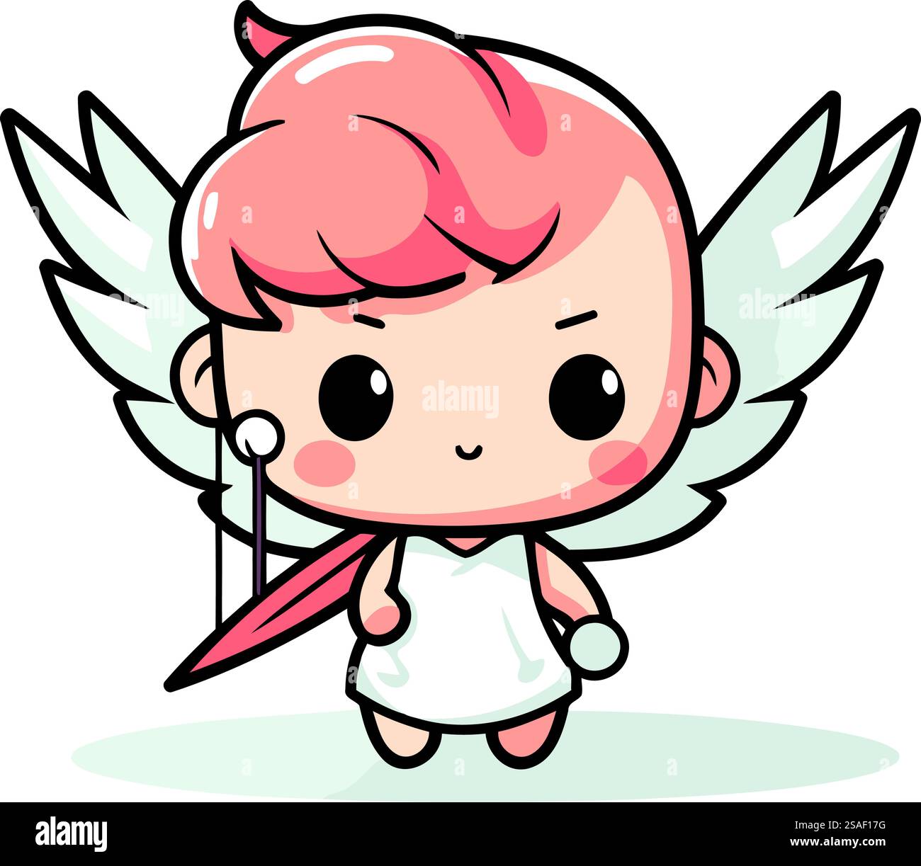 Cute little cupid with wings. Vector cartoon character illustration ...